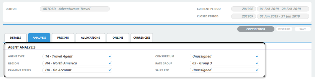 Agent/Debtor Substitution Codes